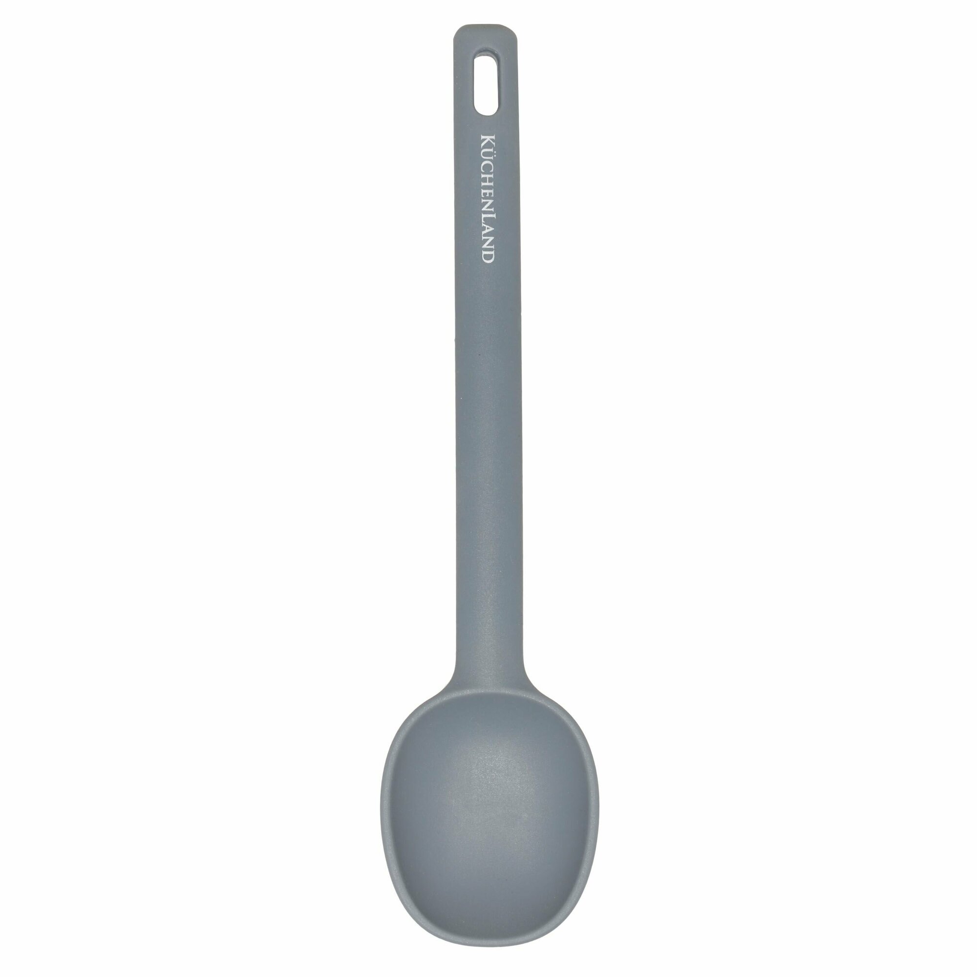 Ложка сервировочная, 28 см, силикон, серая, Grey steel, Kuchenland