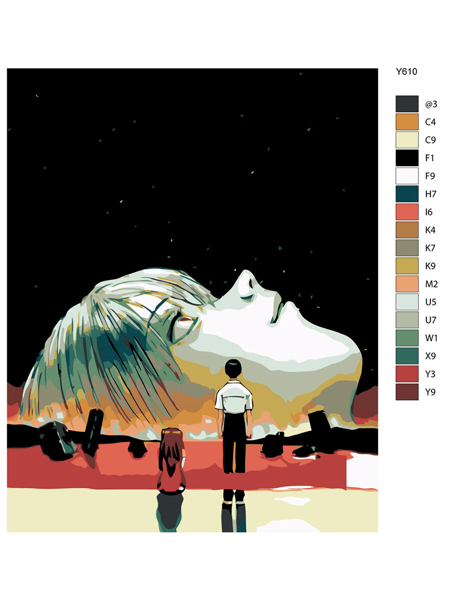 Картина по номерам Y-610 "Аниме Евангелион. Синдзи Икари и Аска Лэнгли Сорью" 40х50