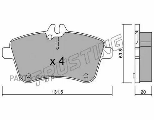 К-т дисков. тормоз. колодок Mercedes A (169), B (245) 2004- Trusting арт. 6630