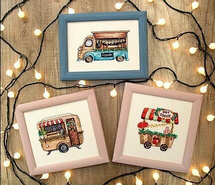 Набор для вышивания LetiStitch #L8001 Happy Holidays (счастливых праздников), Счетный крест, 14 х 8 см