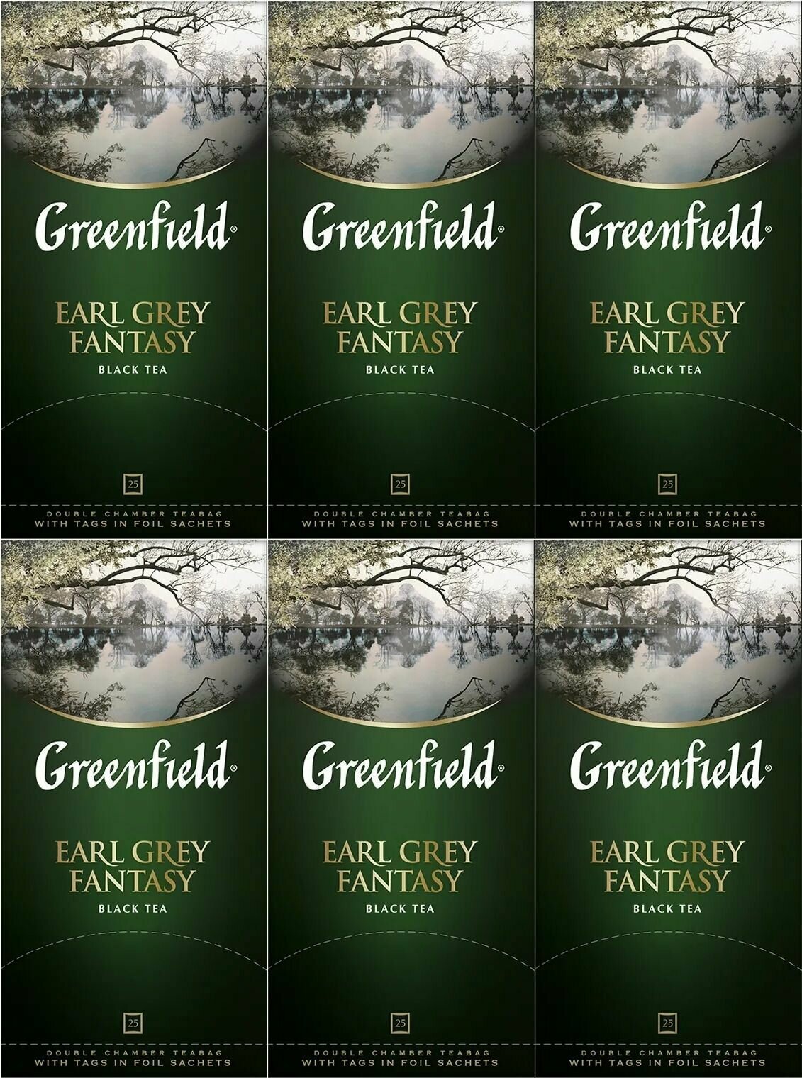 Greenfield Чай Earl Grey Fantasy в пакетиках черный ароматизированный 6 уп/