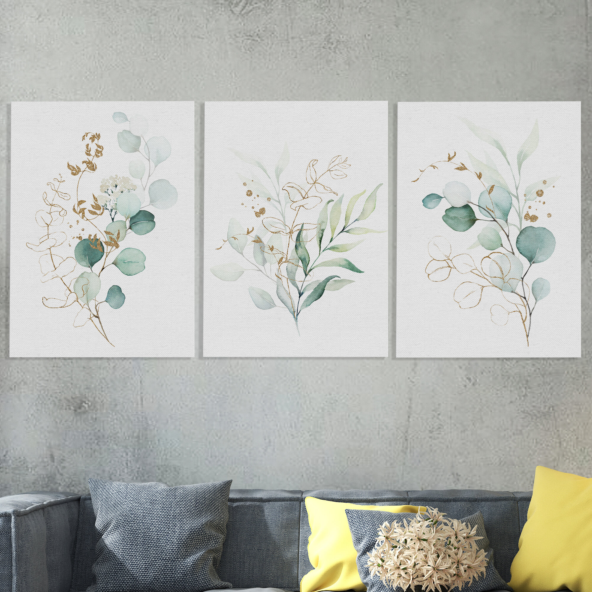 Картина интерьерная модульная на стену на натуральном хлопковом холсте большая в комнату