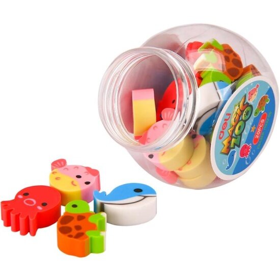 Ластик Deli EH03206 термопластичный каучук, ассорти, 20 шт./упак