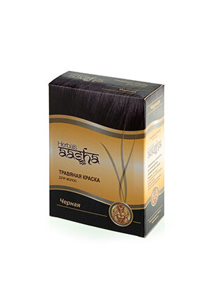 Травяная краска для волос чёрная, Aasha Herbals, 60 г.