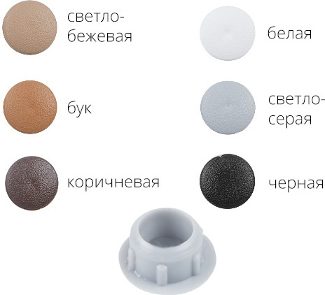 Заглушка STARFIX SMZ1-44527-30 декоративная для мебели, диаметр 14 мм, темно-серая, 30 шт