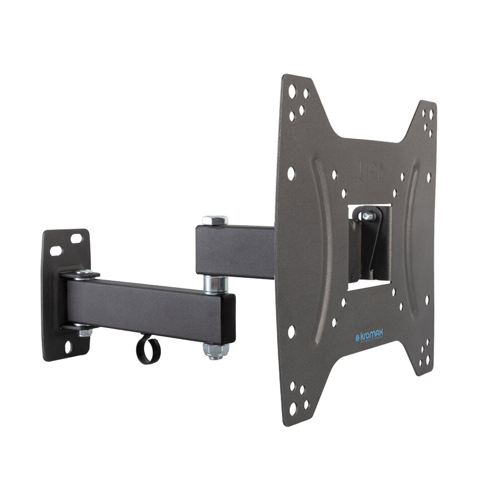 Кронштейн настенный Kromax Optima-204 Black Для Tv 15"-42", Max 25 Кг, 5 Ст Св, Нак. +5°-15°, Пов. ±90°, От Ст. 68,5-322 Мм. Max Vesa 200X200 Мм