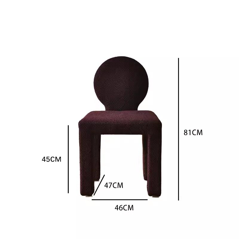 Стулья дизайнерские бархатные геометрические Teddy Chair (фиолетовый, круглый)