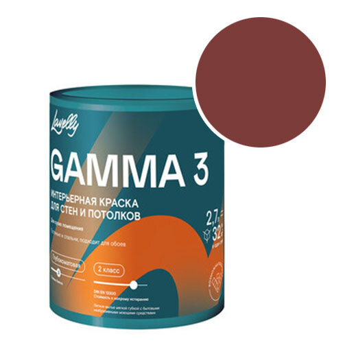 Краска интерьерная Lavelly Gamma 3 RAL 3011 (Коричнево-красный - Brown red) 2,7 л