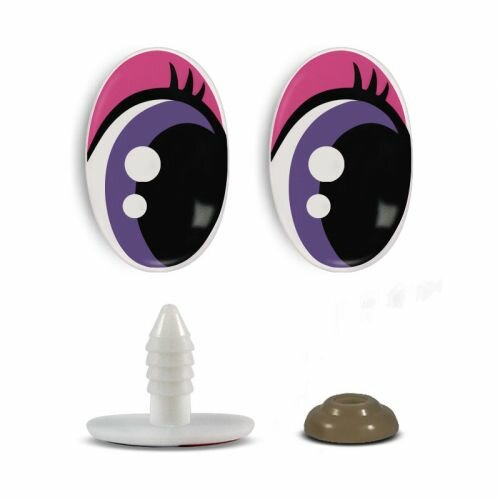 Глазки ШвейТорг №427-304, винтовые, 20х14 мм, 200 штук, розово-фиолетовые