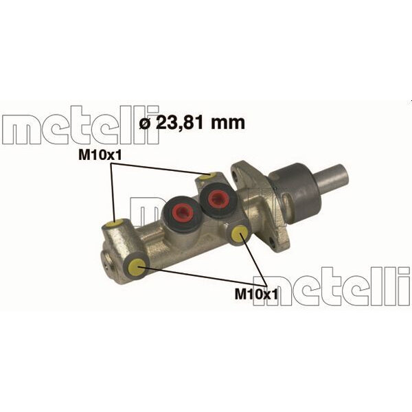 Цилиндр тормозной главный для автомобиля Citroen Peugeot Пежо Renault Рено, METELLI 05-0222 (1 шт.)
