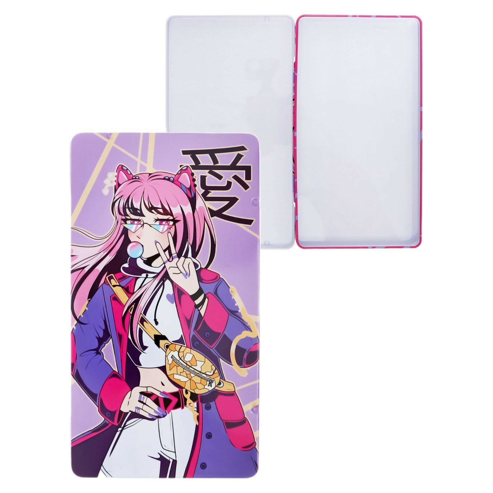 Пенал школьный металлический "Девушка", 18,3*10*1,4см