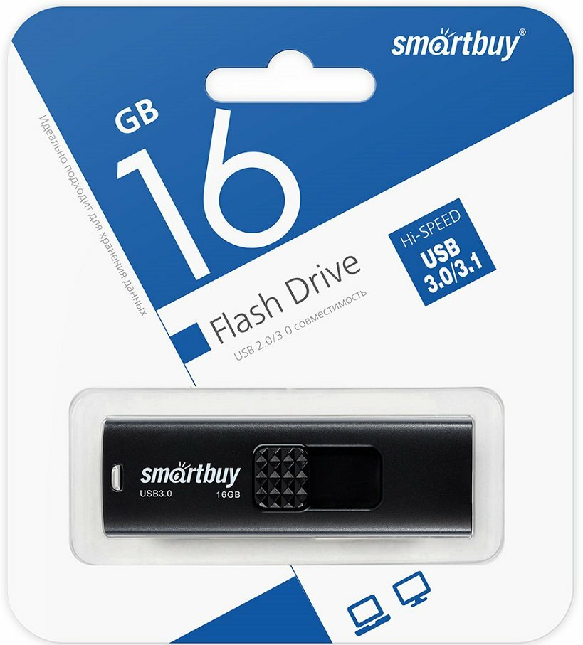Флешка SmartBuy Fashion 16 ГБ, черный
