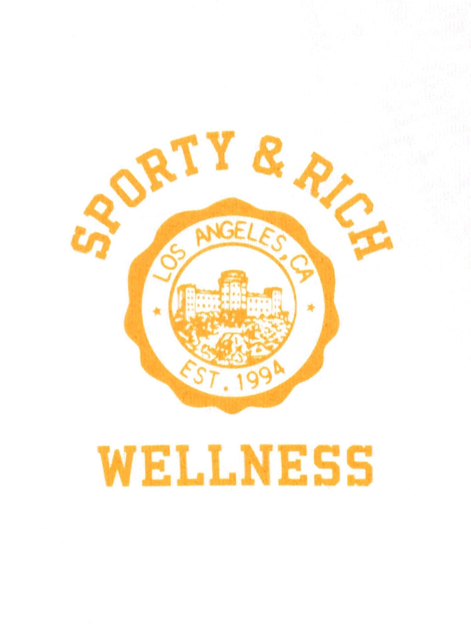 Футболка Sporty & Rich Emblem Baseball, размер 44, бежевый/белый — фото 1