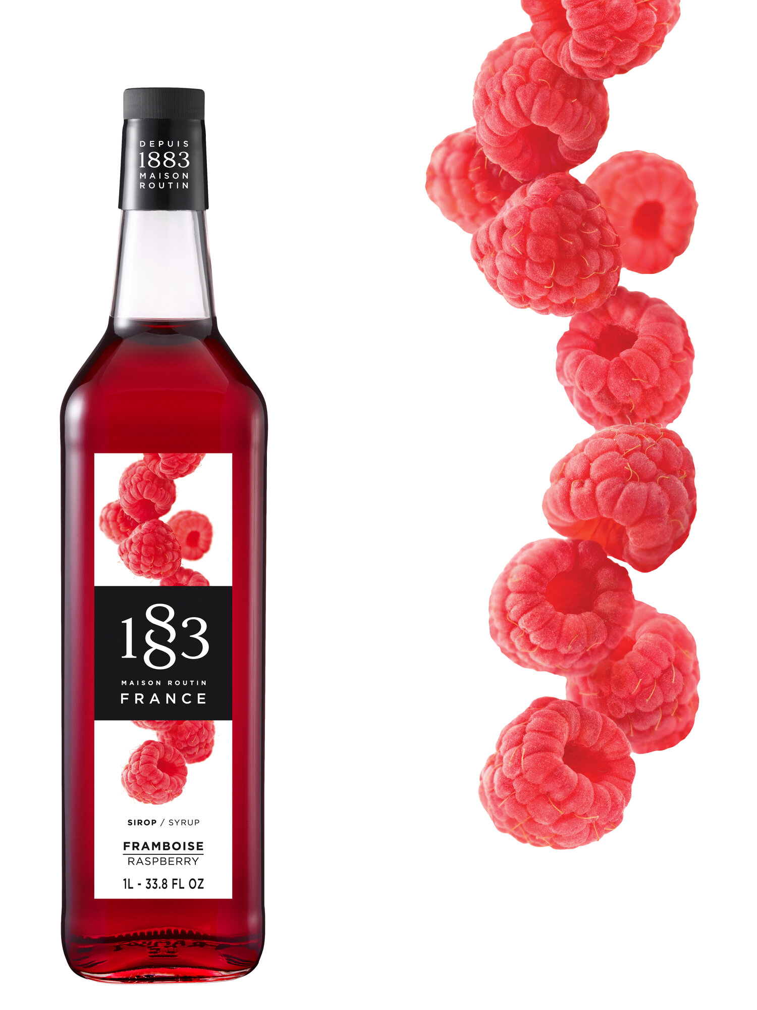 Сироп для кофе и коктейлей, десертов и выпечки Малина, 1л, Мезон Рутин 1883
