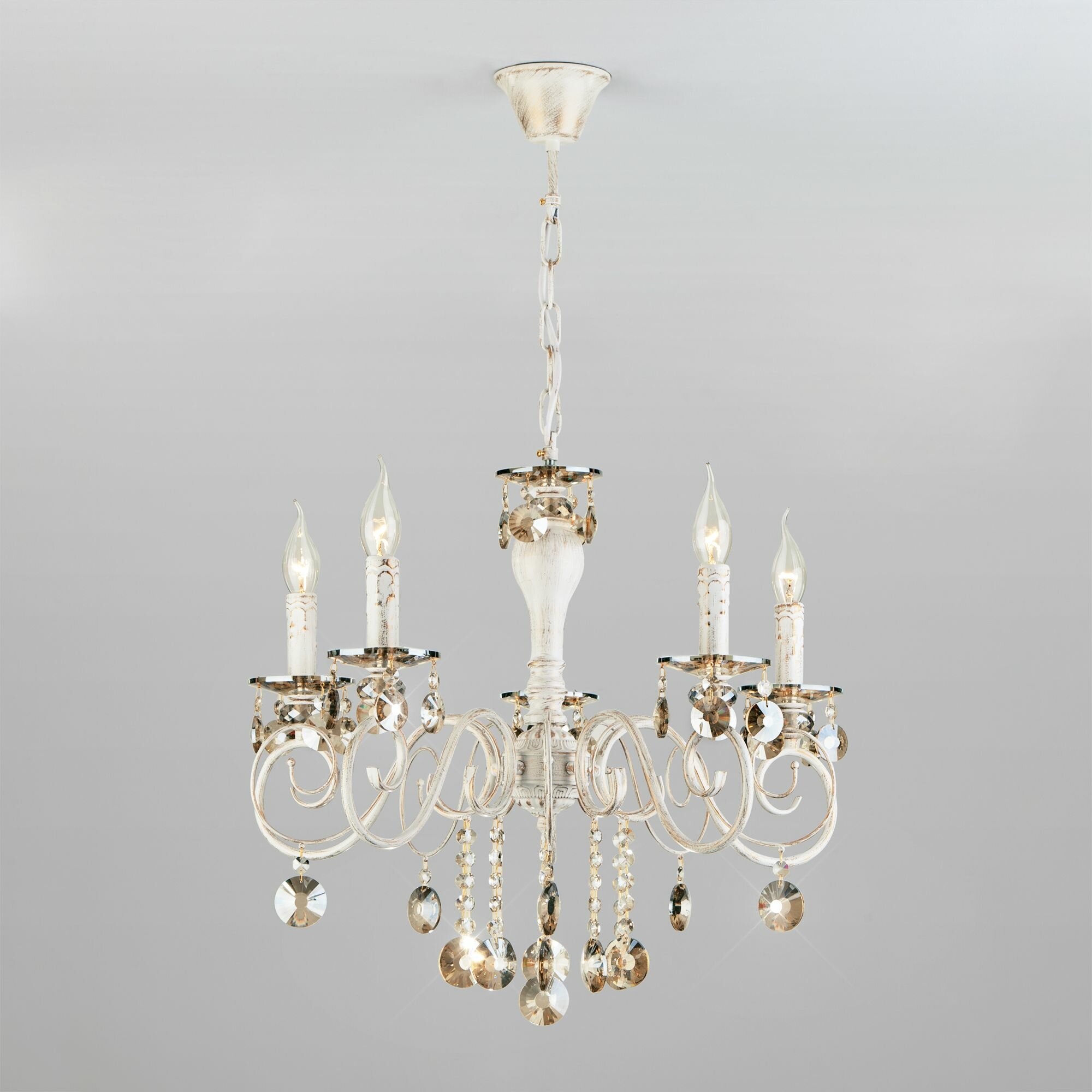 Классическая люстра Eurosvet 10104/5 белый с золотом