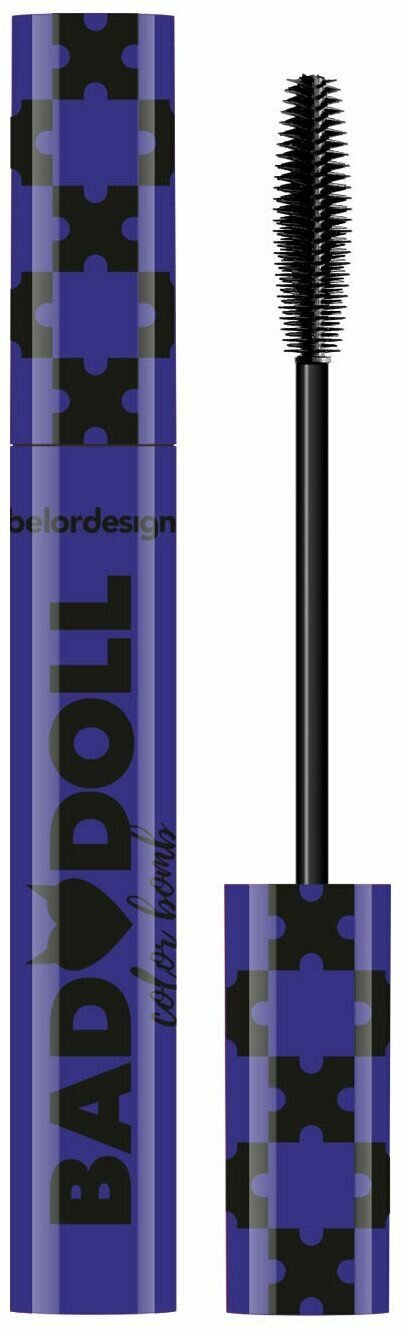 Belor Design Тушь для ресниц Bad Dol, объемная, фиолетовая, 9 мл