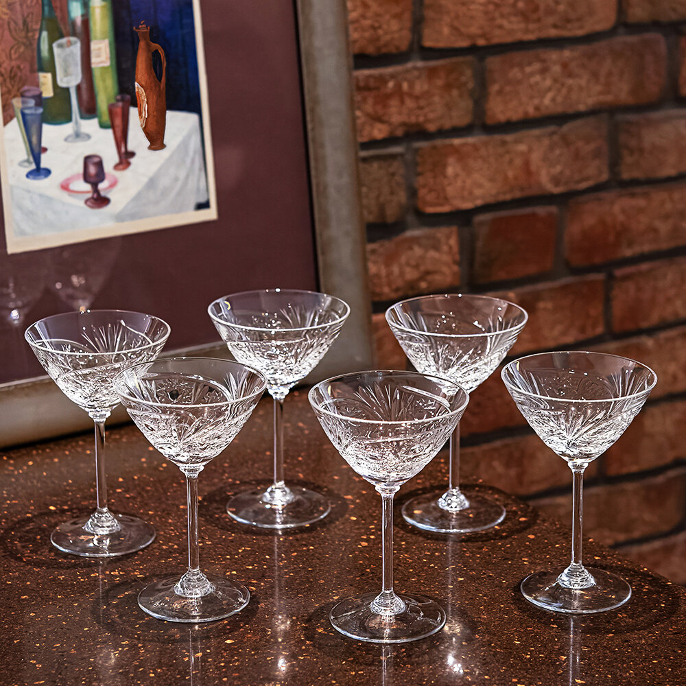 Хрустальные рюмки на ножке для мартини 180 мл. набор 6 шт. Неман 1000/95, 8560/50гр