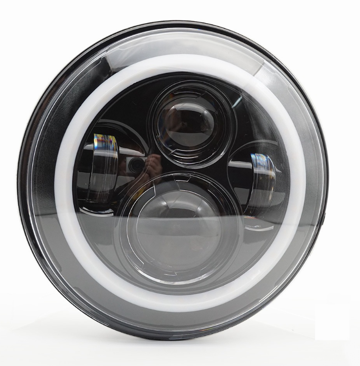 Мотоциклетная фара MyPads для мотоцикла Harley, внедорожника Wrangler Jeep ангельские глазки габариты с дневным ходовым светом по кругу, светодиодн.