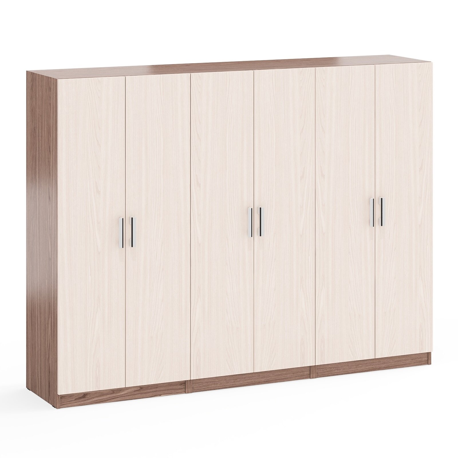 Шкафы для одежды 2-х дверные Мебельный Двор СК-9 цвет ясень шимо светлый/тёмный, 210х45х160 см