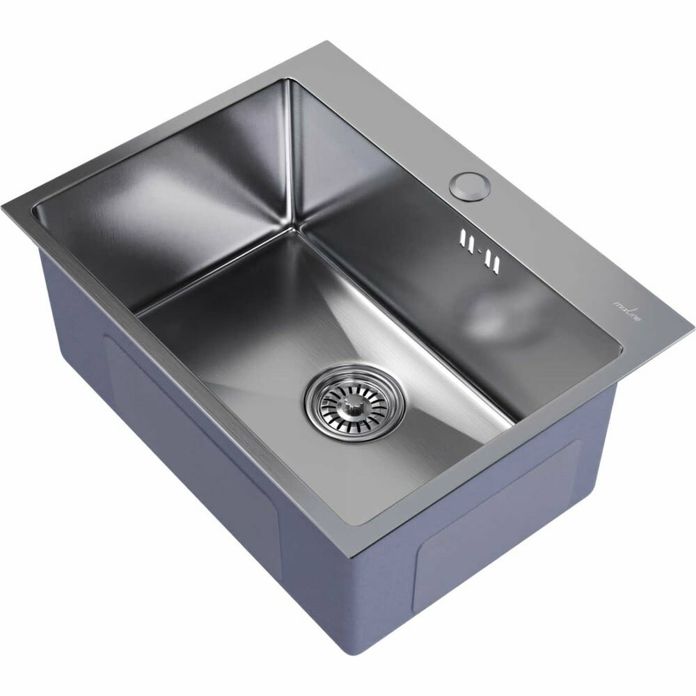 Настольная мойка MIXLINE PRO 53x43, 3 мм, выпуск 3 1/2, 22 см, с сифоном,