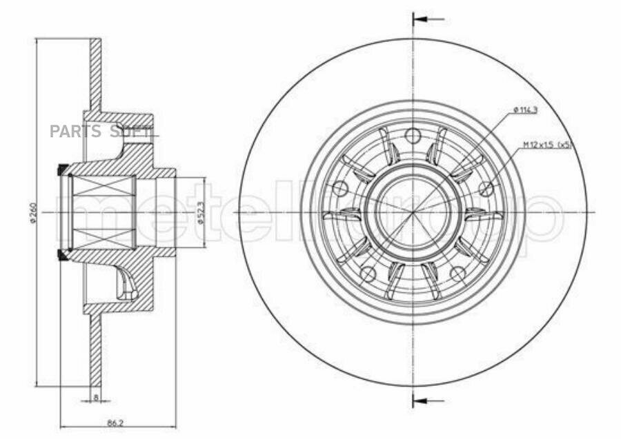 METELLI 23-1241 Диск тормозной Ren Megane III ()