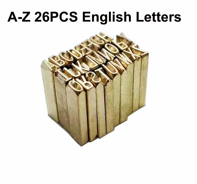 Медные буквы для кодировочной машины TMK0014 2x3x15mm, 26pcs letters