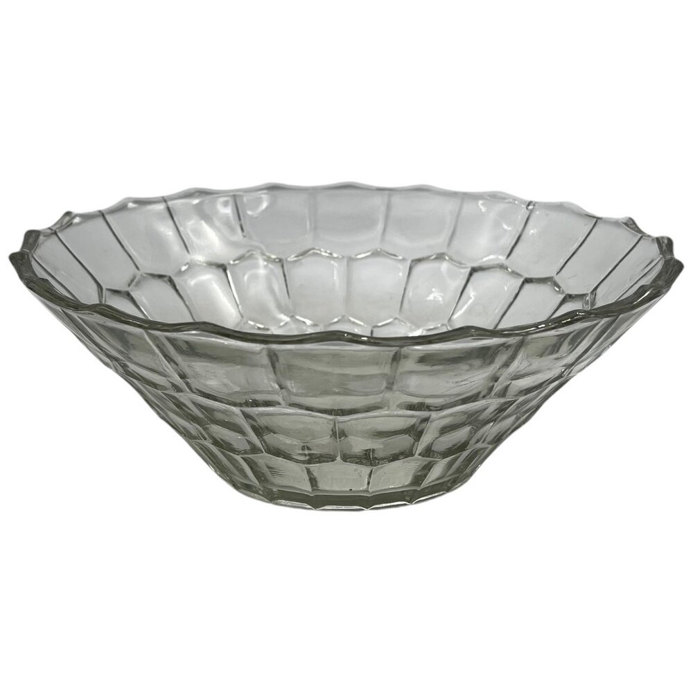 Салатник "Соты", 22 см, стекло бесцветное, 1950-1970 гг, 1 КДО, СССР