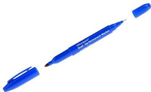 Маркер перманентный двухсторонний OfficeSpace синий, пулевидный, 0,8/2,2мм