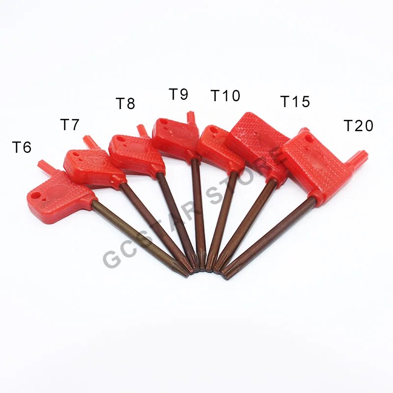 Набор ключей Torx DASAN T6 T7 T8 T9 T10 T15 T20 T15 10pcs, Красный