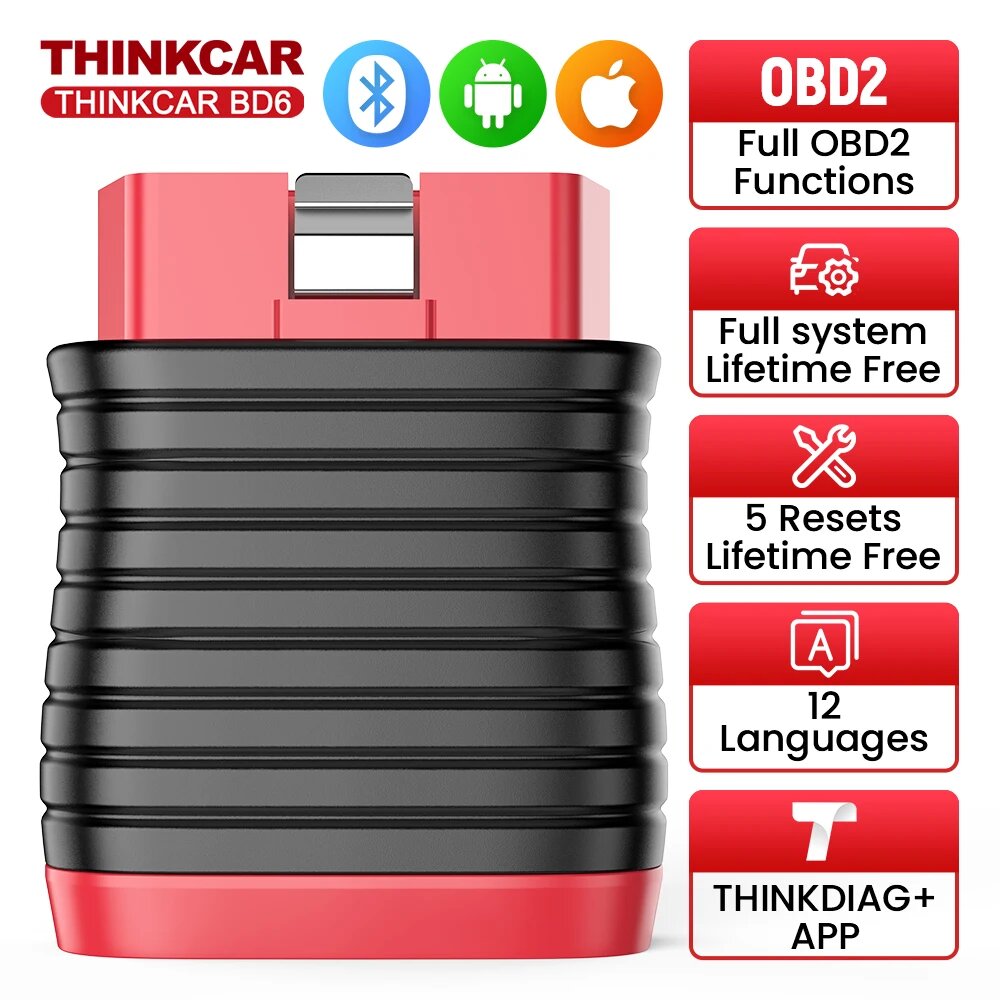 Автосканер THINKCAR BD6 OBD2, инструмент для диагностики автомобиля, с 5 сбросами THINKCAR BD6