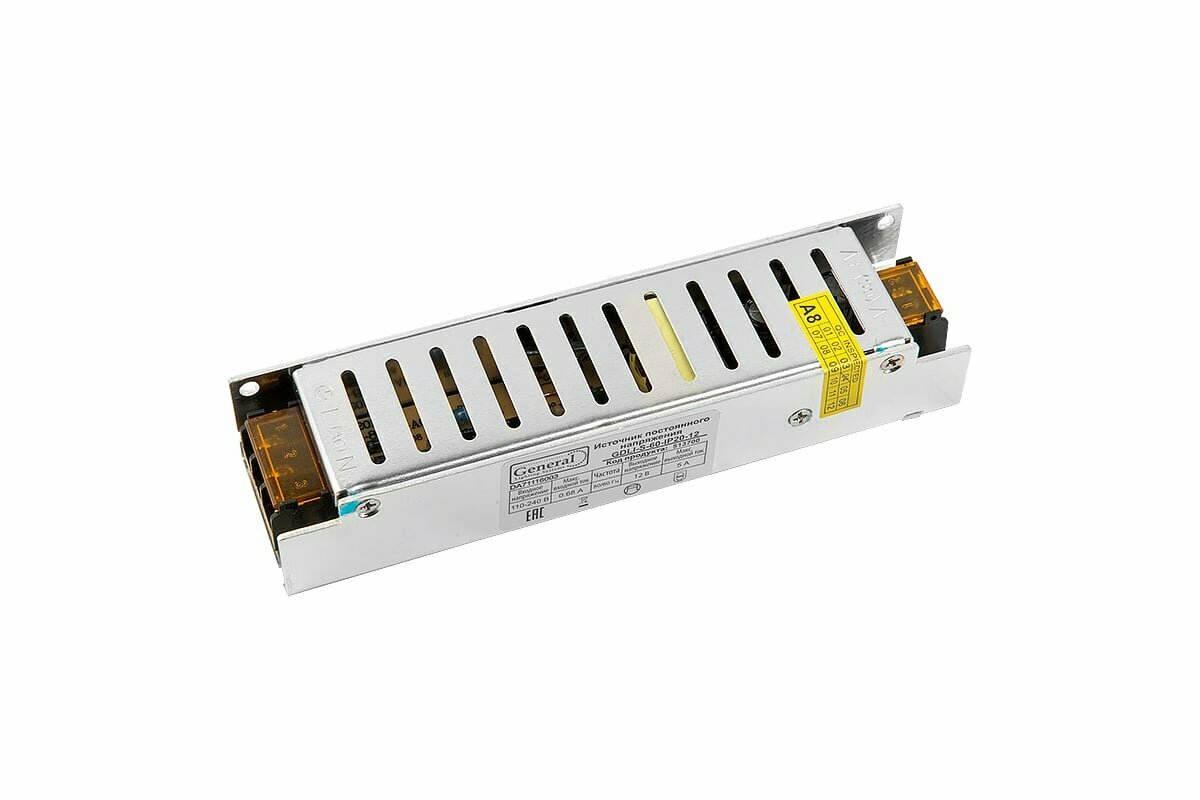 General Lighting Systems Блок питания (драйвер) для светодиодной ленты 60Вт, 12В, IP20, GDLI-S-60-IP20-12, 513700
