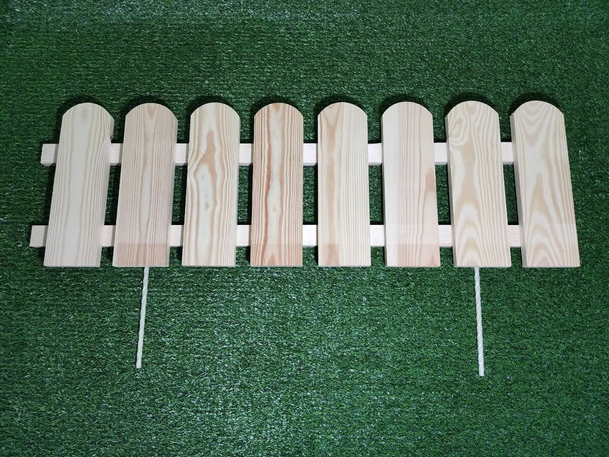 Бордюр садовый, дерево, длина 1 м, ширина 0,1 м.