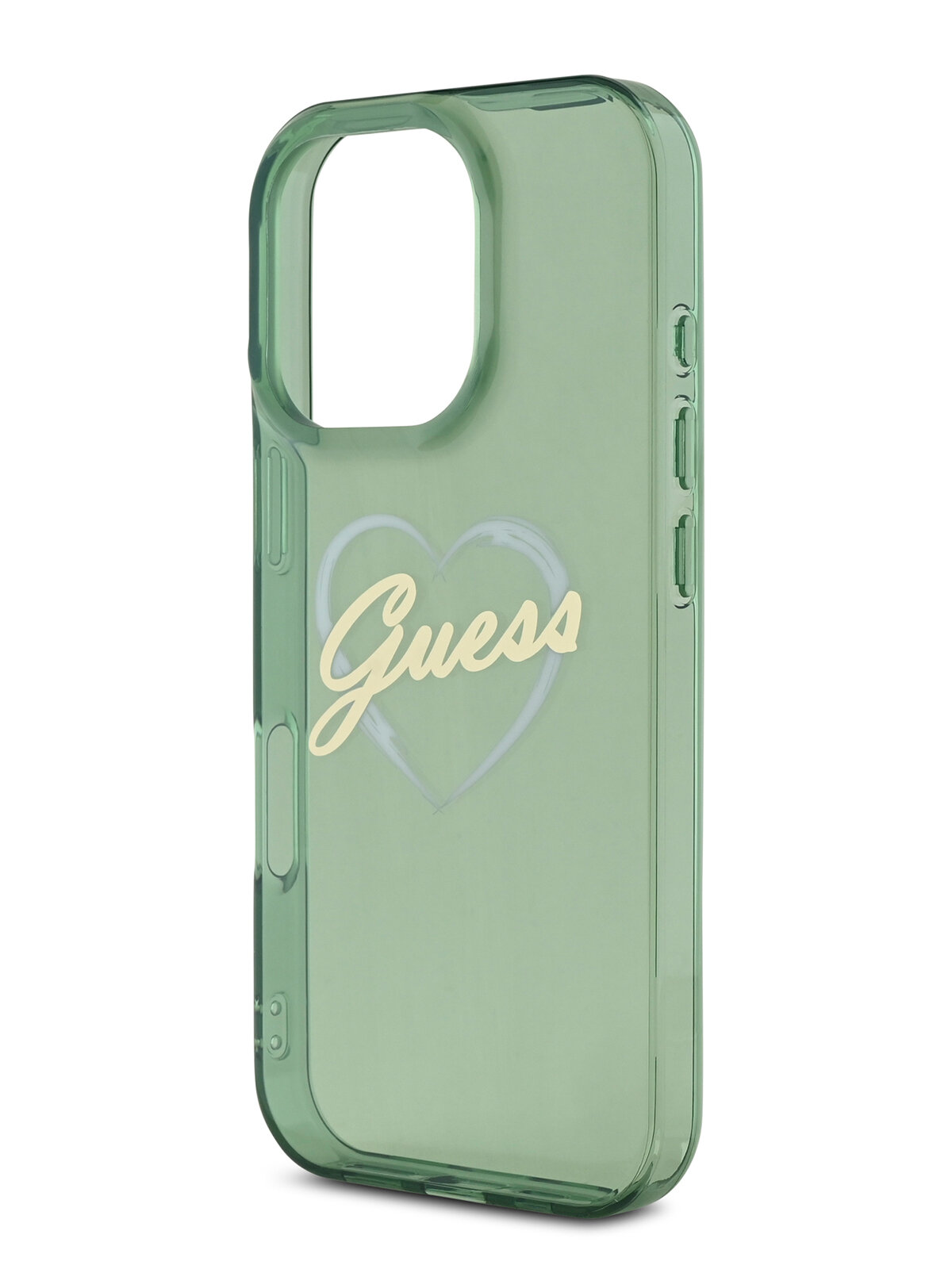 Guess для iPhone 16 Pro Max чехол PC/TPU Heart Hard Green