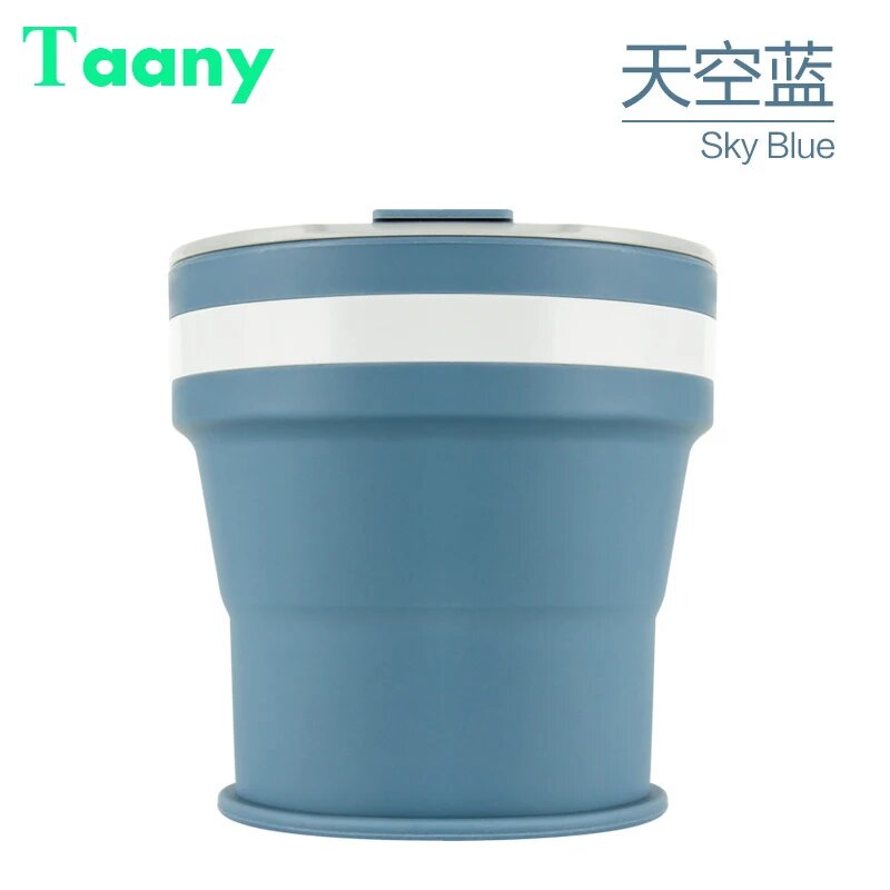 Складная силиконовая чашка TAANY 350 мл Синий, Sky blue