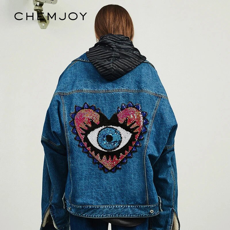 Нашивка с сердечком и блестками CHEMJOY