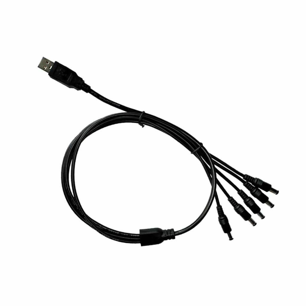 Разветвитель кабеля питания USB-5,5x2,1 мм для камер видеонаблюдения, светодиодных фонарей и другой зарядки нескольких электронных устройств