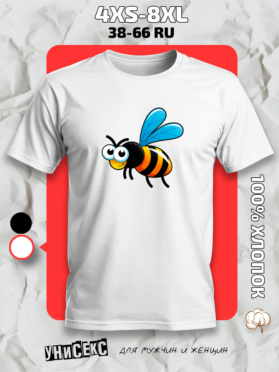Футболка с принтом пчела