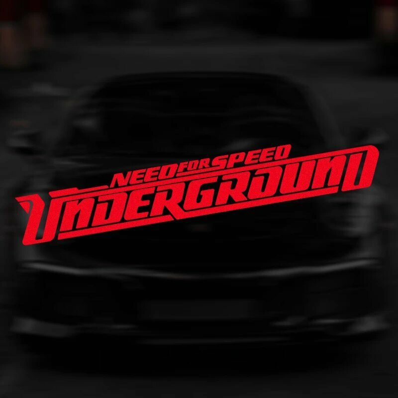 Наклейка на авто Need for Speed Underground, красная, 60x9 см