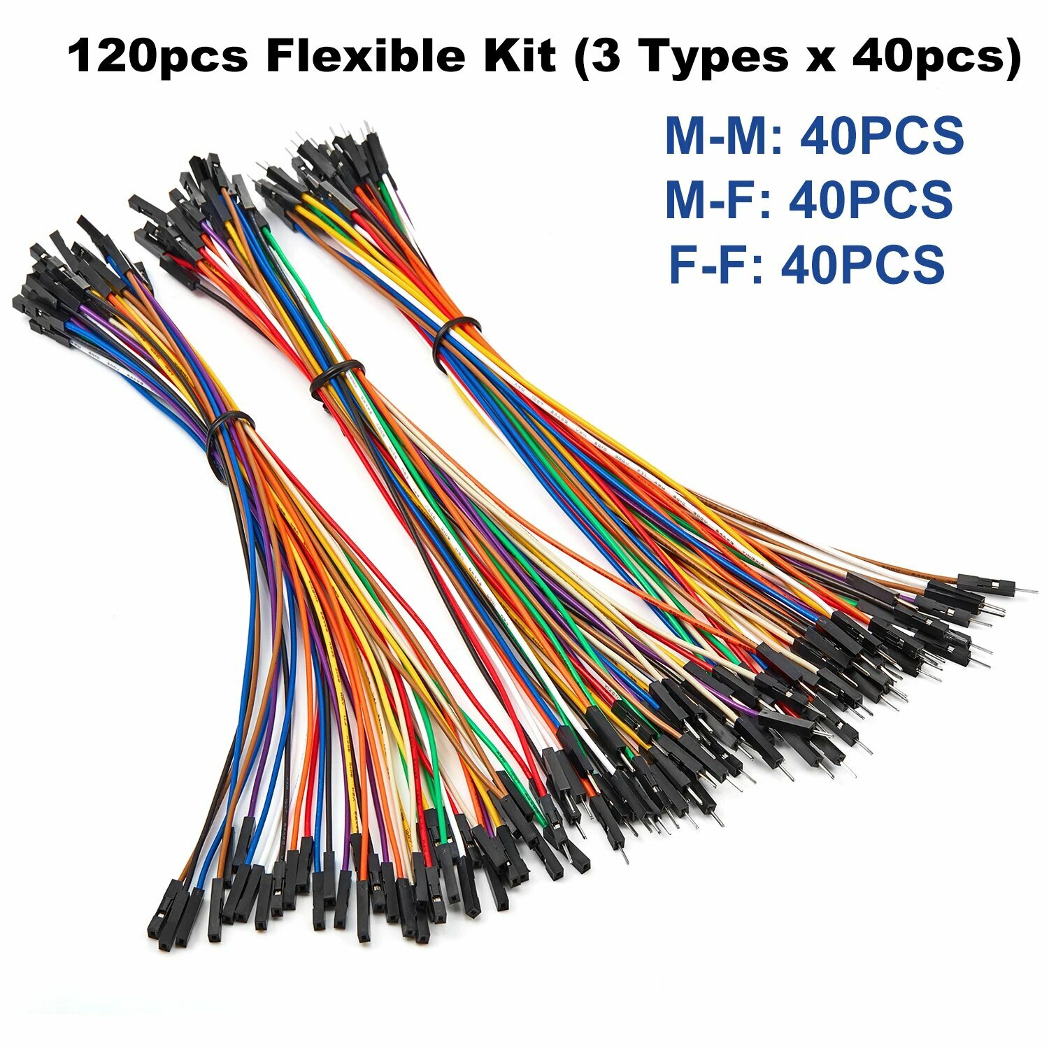 Кабельные перемычки CHANZON 24AWG, 10/20/30 см 30 см, 120pcs Flexible Kit