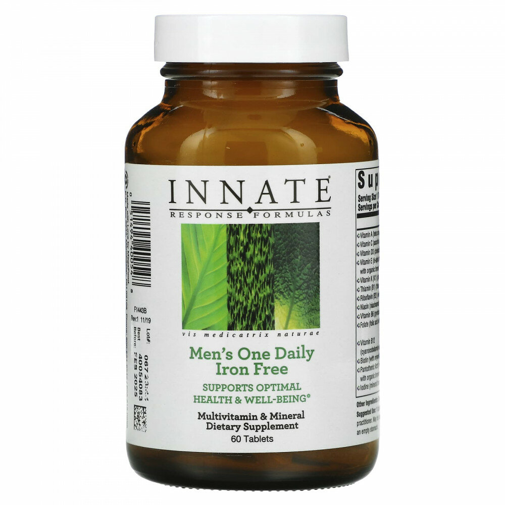 Innate Response Formulas, Men's One Daily, без железа, 60 таблеток
