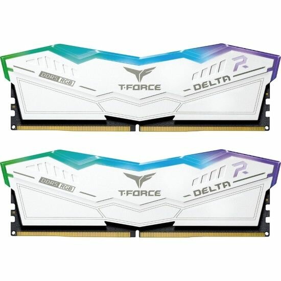 Модуль оперативной памяти Teamgroup Модуль памяти 64GB (2x32GB) T-Force Delta RGB DDR5 6000MHz CL38 (38-38-38-78) 1.3V / FF4D564G6000HC38ADC01 / White