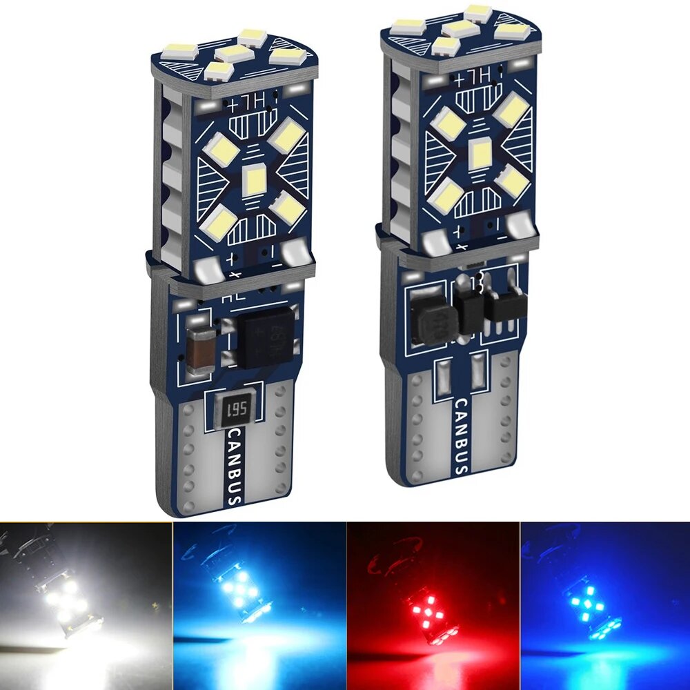 2 шт. W5W T10 Светодиодный лампочки Canbus для системы автостоянки с защитой от позиции светильник s подкладке светильник для BMW VW Mercedes Audi A3 8P A4 6B BMW E60 E90 белый