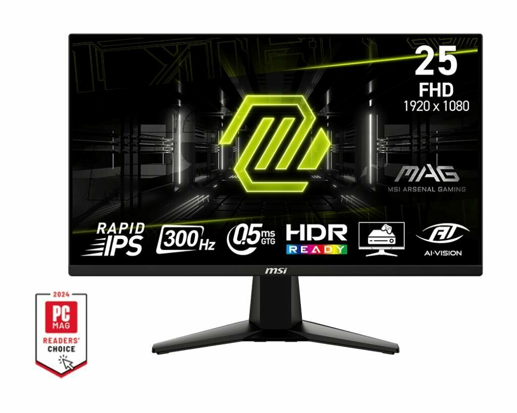 25" Монитор MAG255-XF/HDR10/300Hz/0.5ms GTG/Rapid IPS, черный матовый