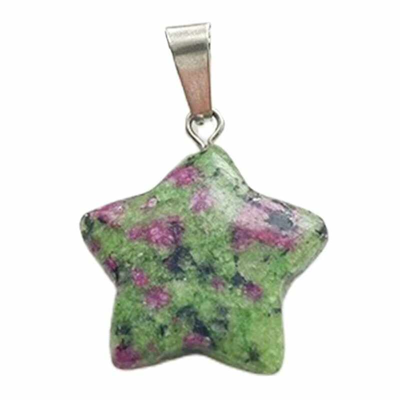 Модный аксессуар Звезда из натурального камня для DIY рукоделия, - 16. Красно-зеленый Агат
