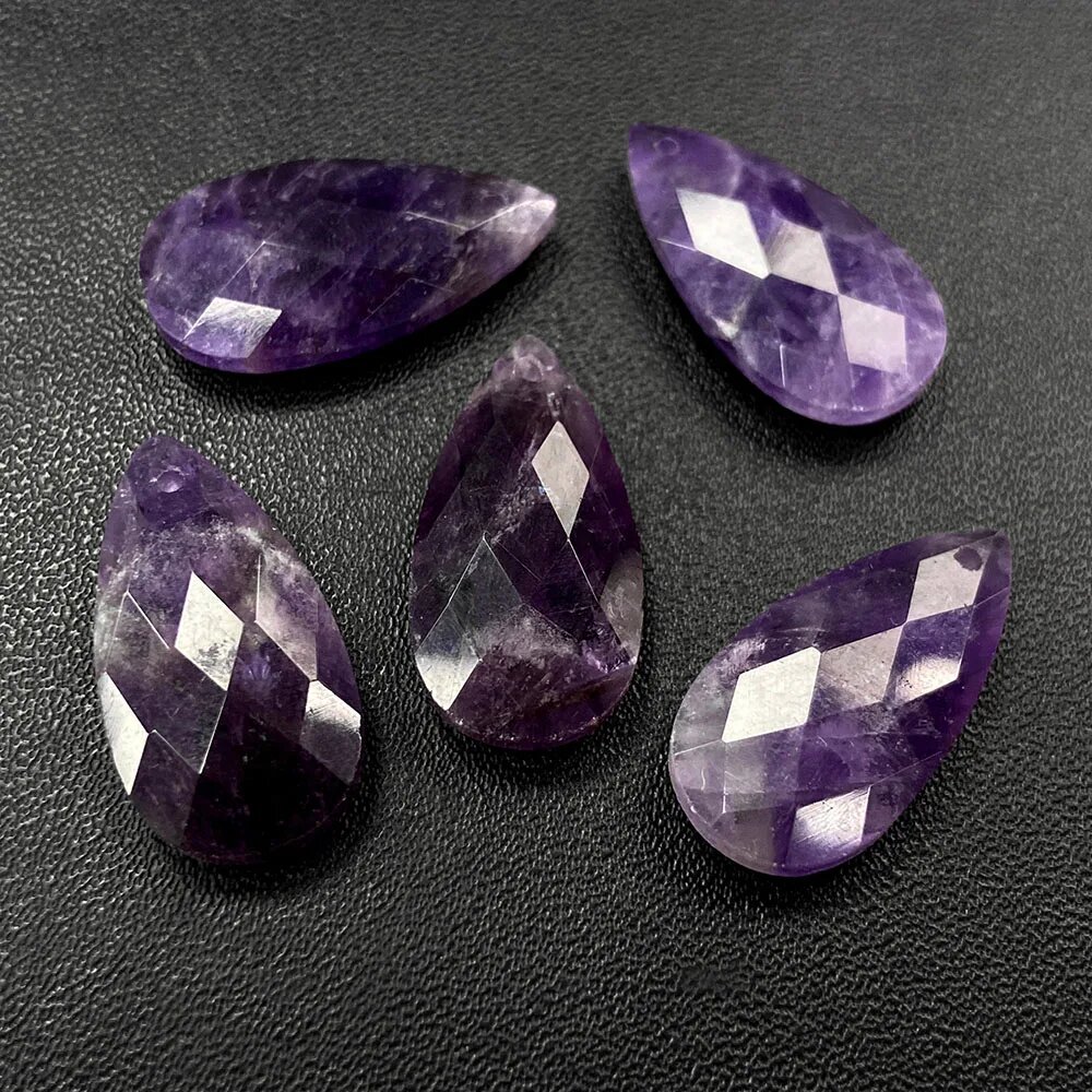 Подвески из аметиста, фиолетовый камень, 5 шт.