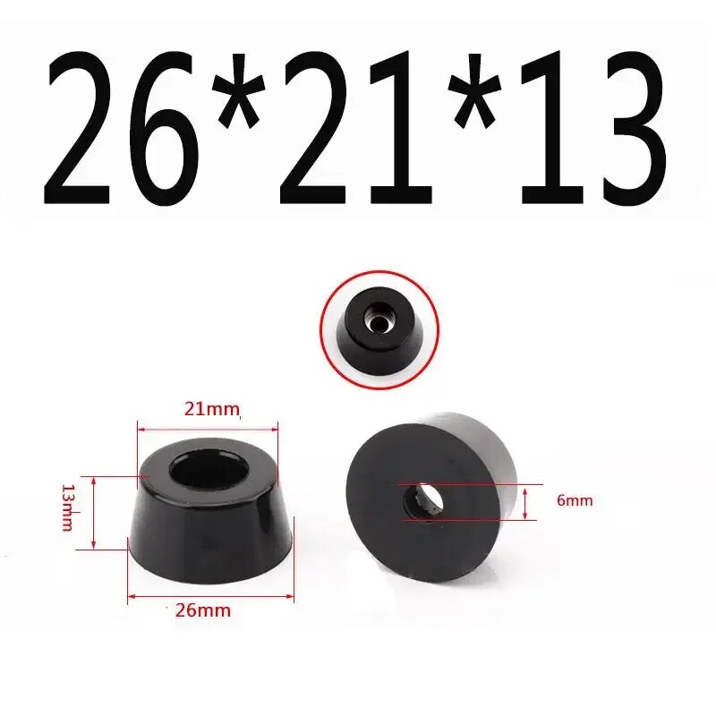 10 шт, резиновые ножки, мебельный шкаф, круглый корпус, противоскользящая круглая 10pcs 26x21x13mm