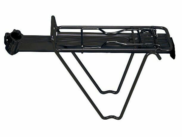 Багажник на велосипед BY-348QC, консольный, на эксцентрике, алюминий, с боковыми дугами, с пружиной, чёр