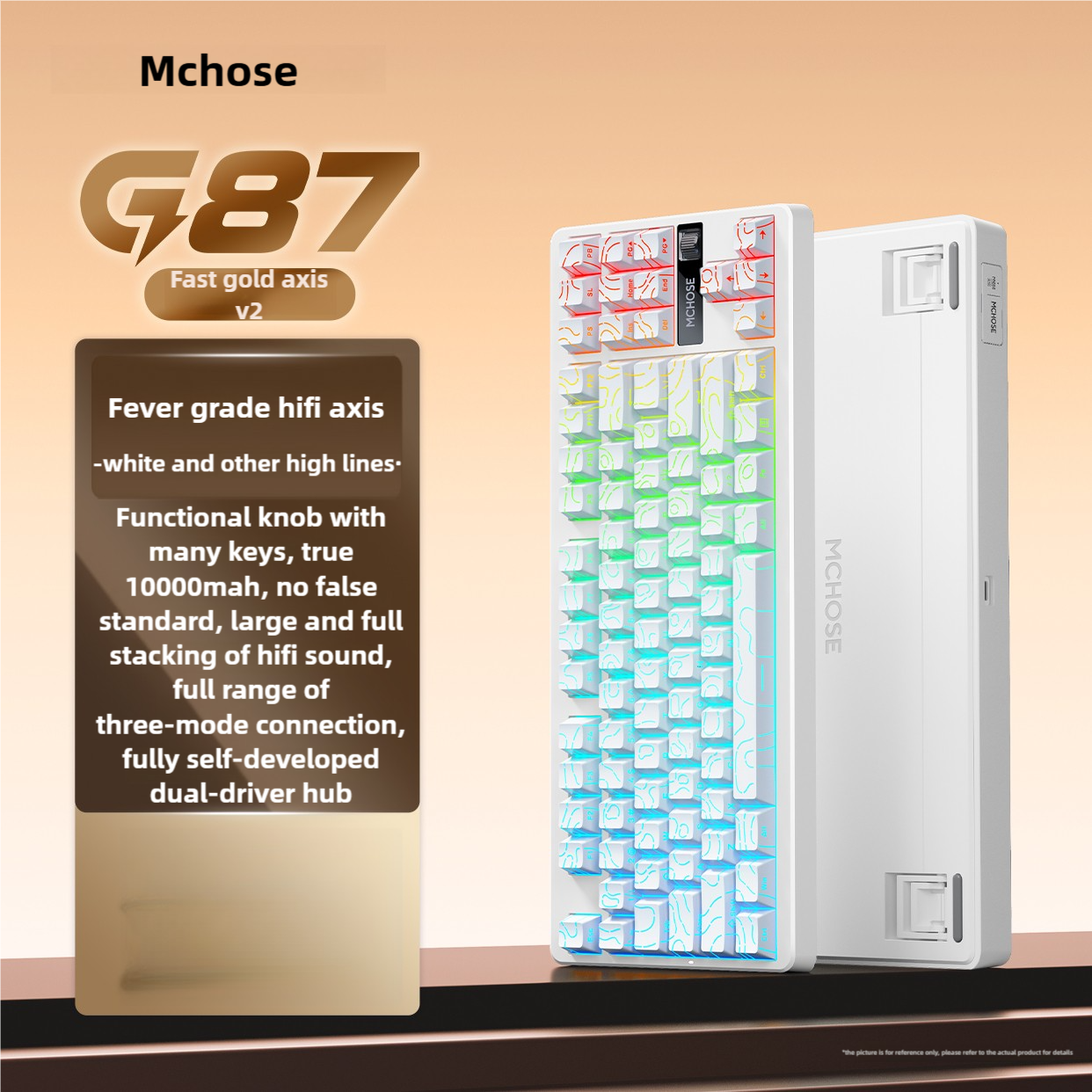 Клавиатура MCHOSE G87, беспроводная, Type C проводная, игровая2.4G, Bluetooth