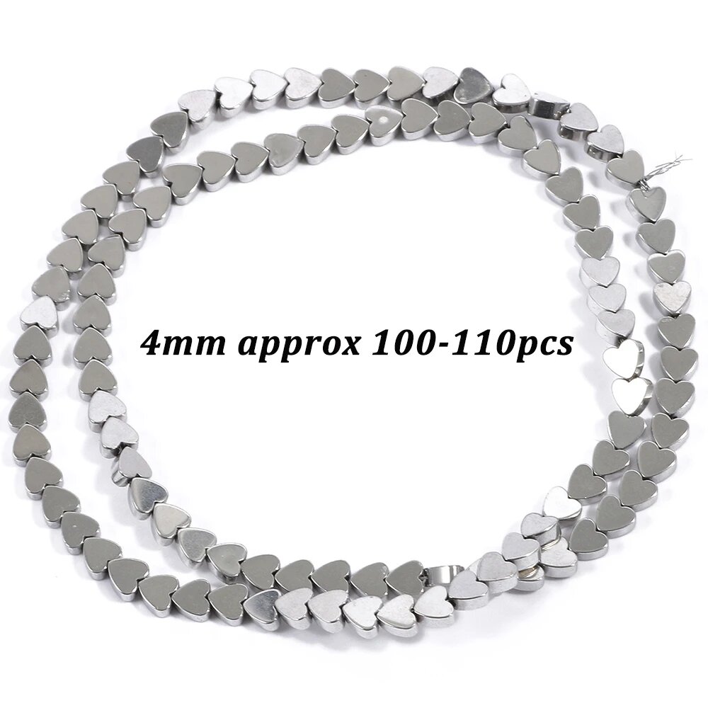 Гематитовые бусины сердца 4 мм, 100-110 шт, Цвет: Type 7