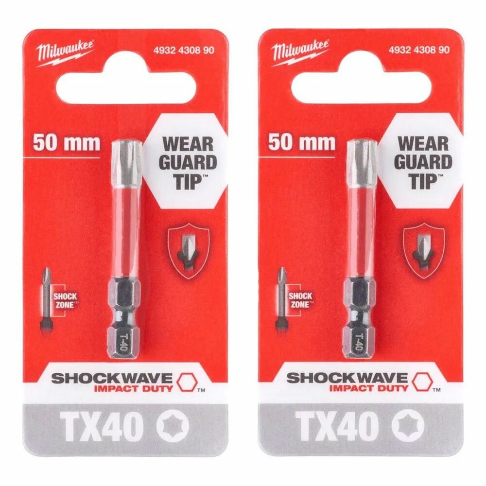Бита для шуруповерта Shockwave Impact Duty (TX40; 50 мм; 2шт) Milwaukee